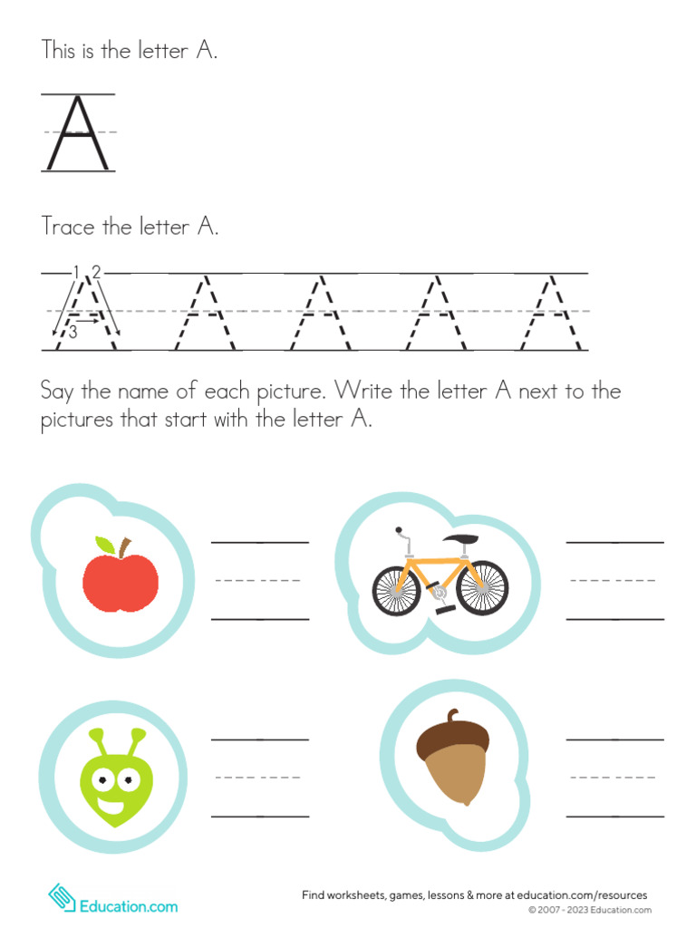 Trace and Write Letter A Prek | PDF