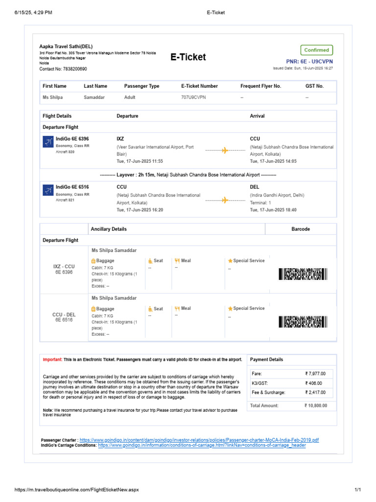 IndiGo Flight 6E 6516 Details | PDF | Aviation | Transport