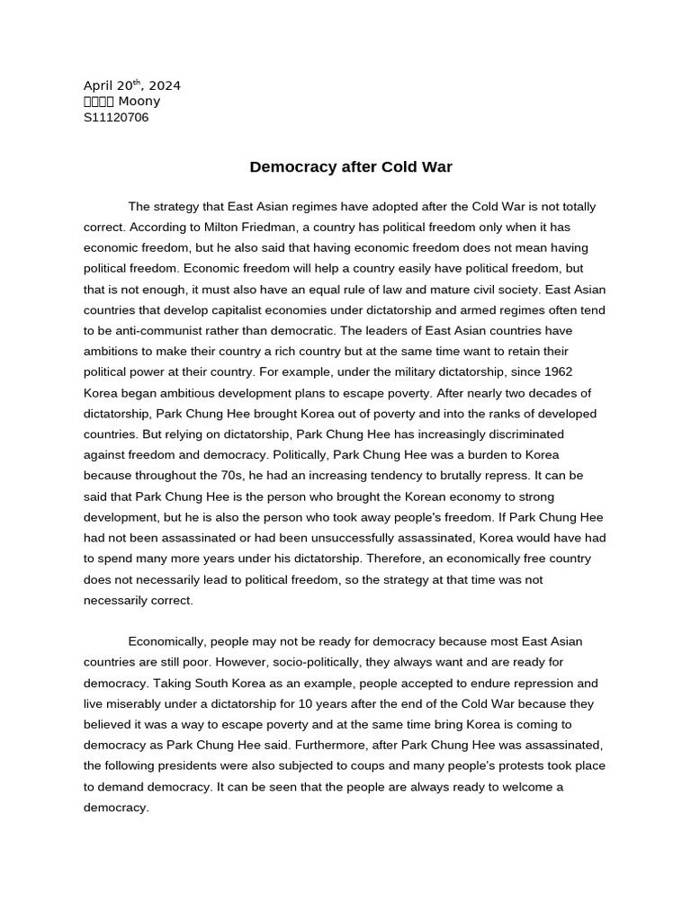 Democracy After Cold War | PDF | Dictatorship | Democracy