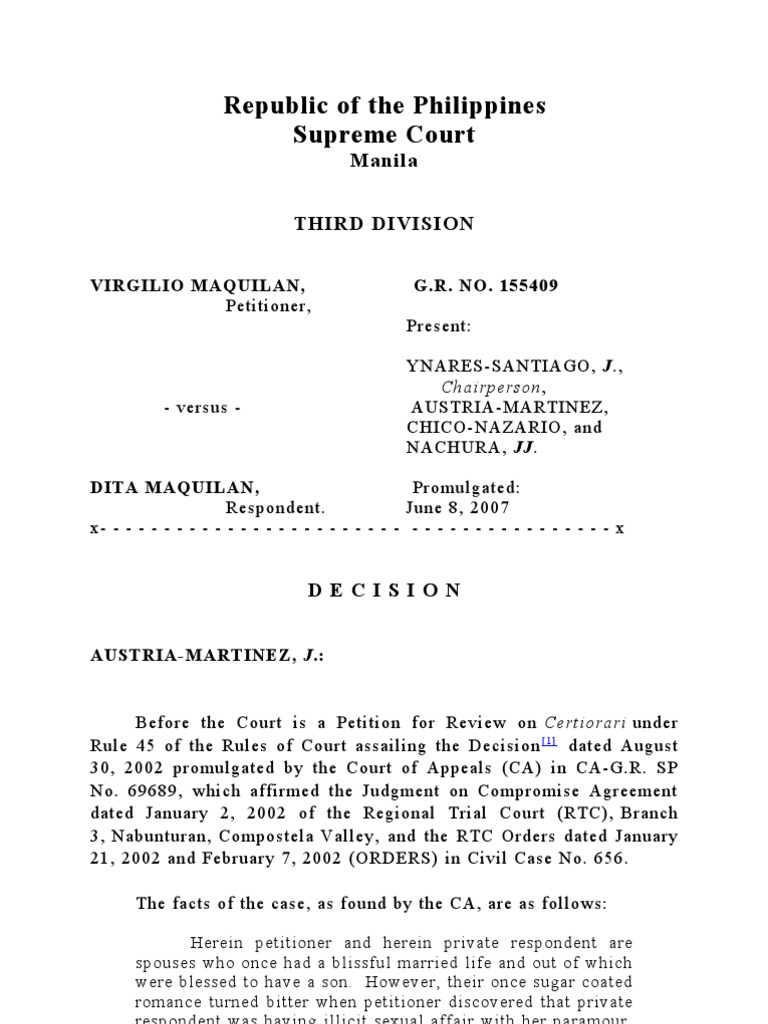 Republic of The Philippines Supreme Court: Manila Third Division | PDF ...