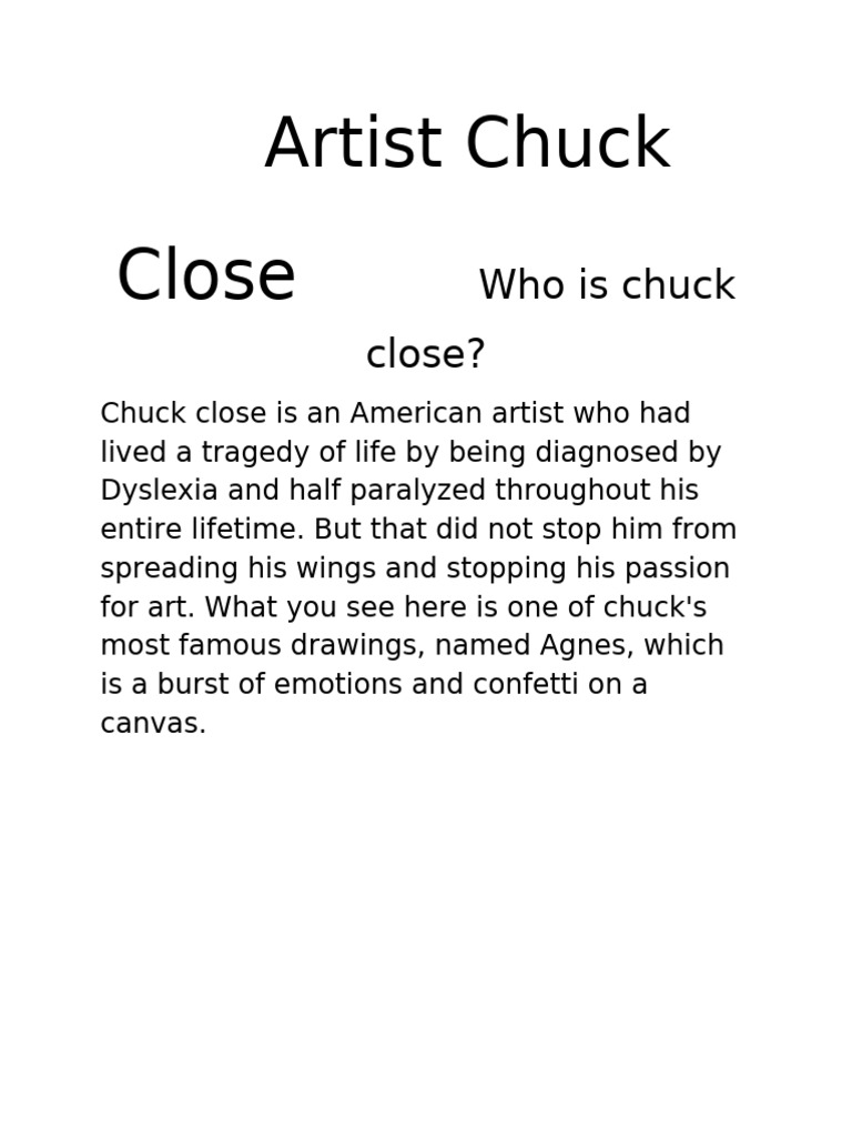 American Artist Chuck Close | PDF