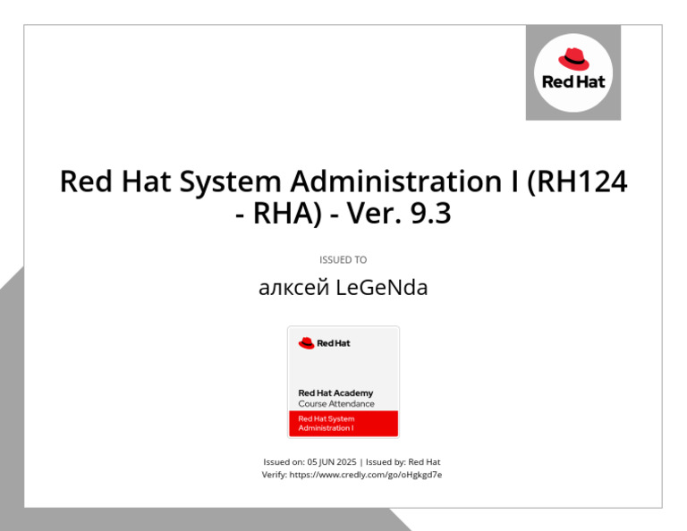 RedHatSystemAdministrationIRH124 RHA Ver.9.3 Badge20250607 28 Mc8clo | PDF