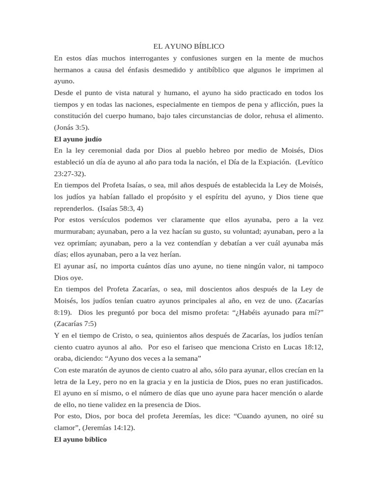Entendiendo el Ayuno Bíblico | PDF | Rápido | Biblia