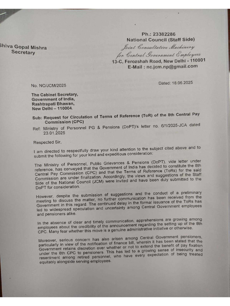 8th CPC JCM 18 06 2025 | PDF