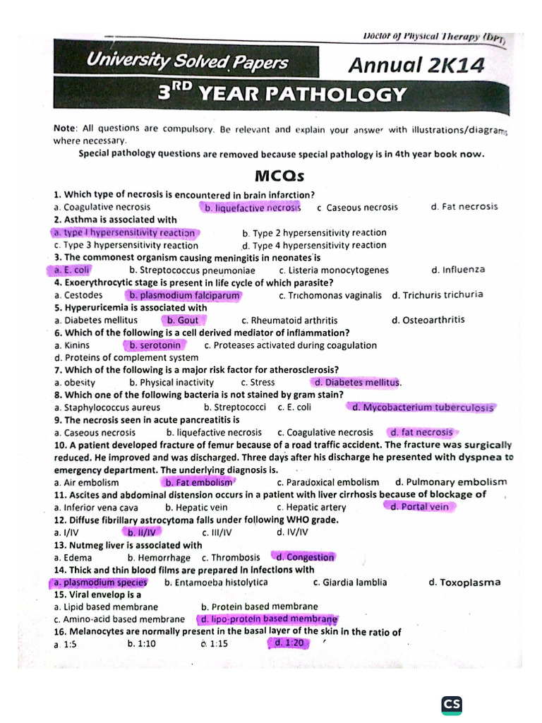 Patho Mcqs by DR Urooba Butt | PDF