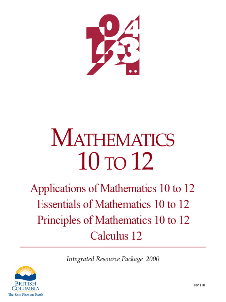 BC Mathematics Curriculum IRP 2000 | PDF | Mathematics | Curriculum