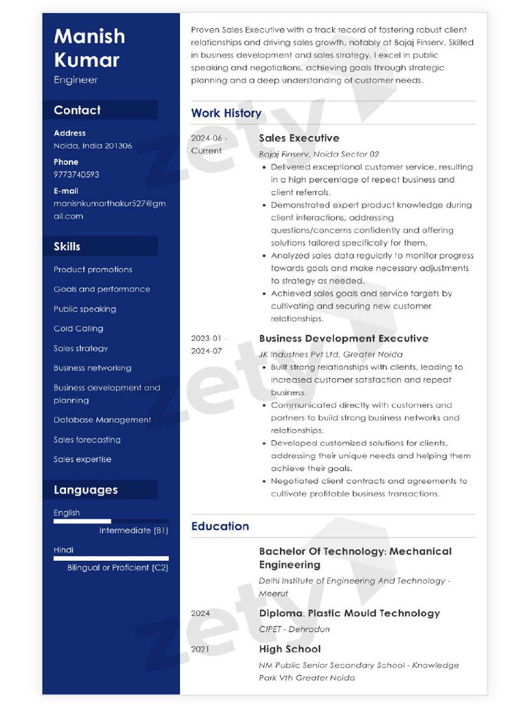 Edit Resume - Zety | PDF