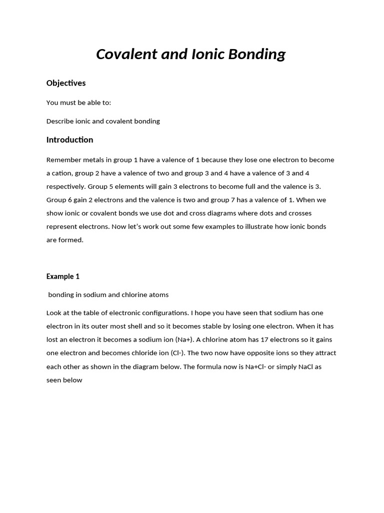 Matter-Covalent and Ionic Bonding f3 | PDF | Ion | Chemical Bond