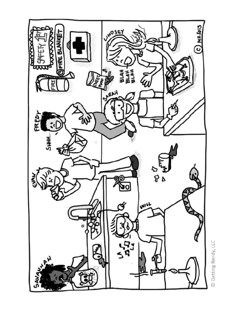 Lab Safety Cartoon Exercise Labababababba | PDF