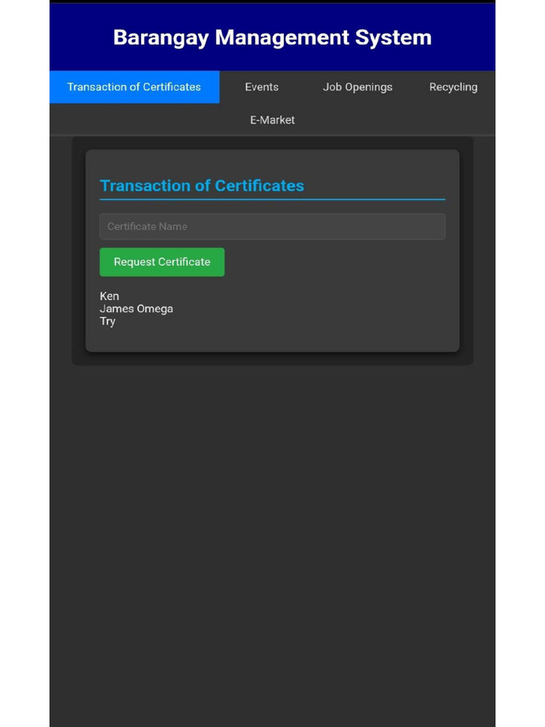 Website Functionality Screenshots | PDF