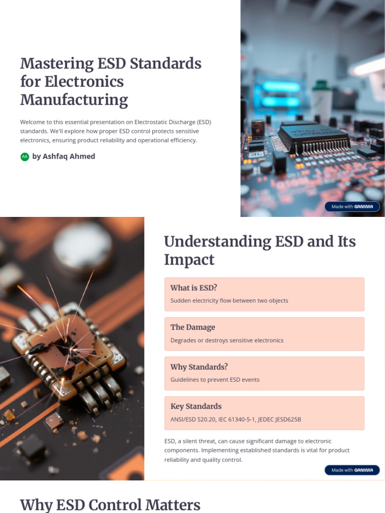 Mastering ESD Standards For Electronics Manufacturing | PDF | Electrostatic Discharge | Electricity