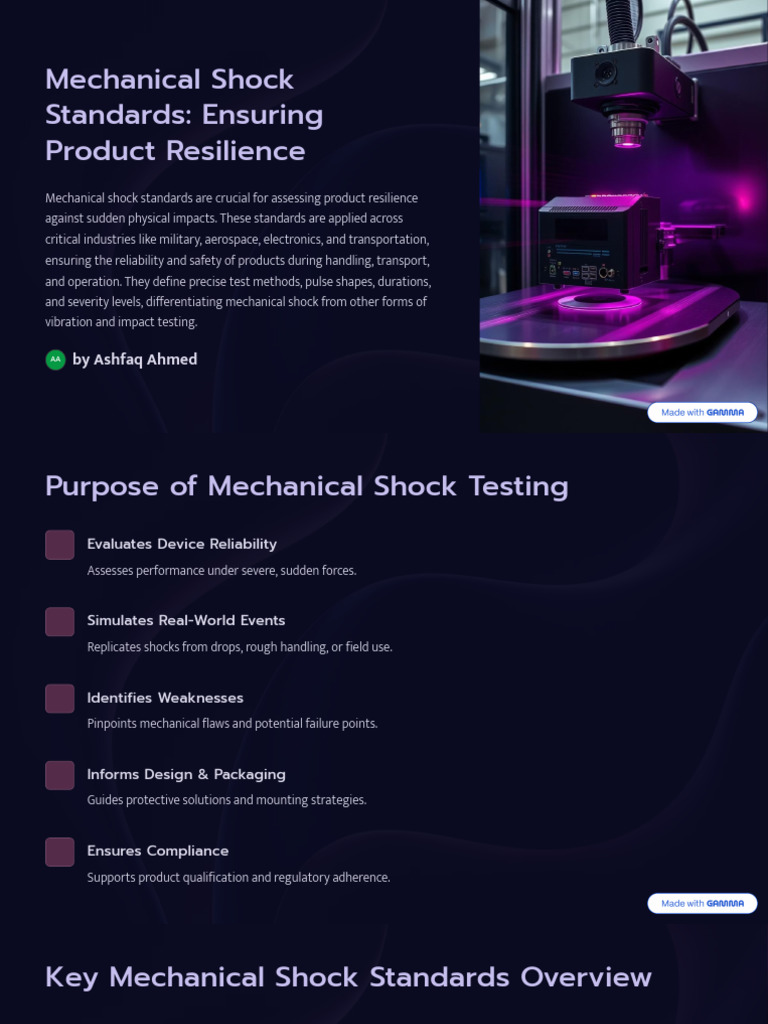 Mechanical Shock Standards Ensuring Product Resilience | PDF ...