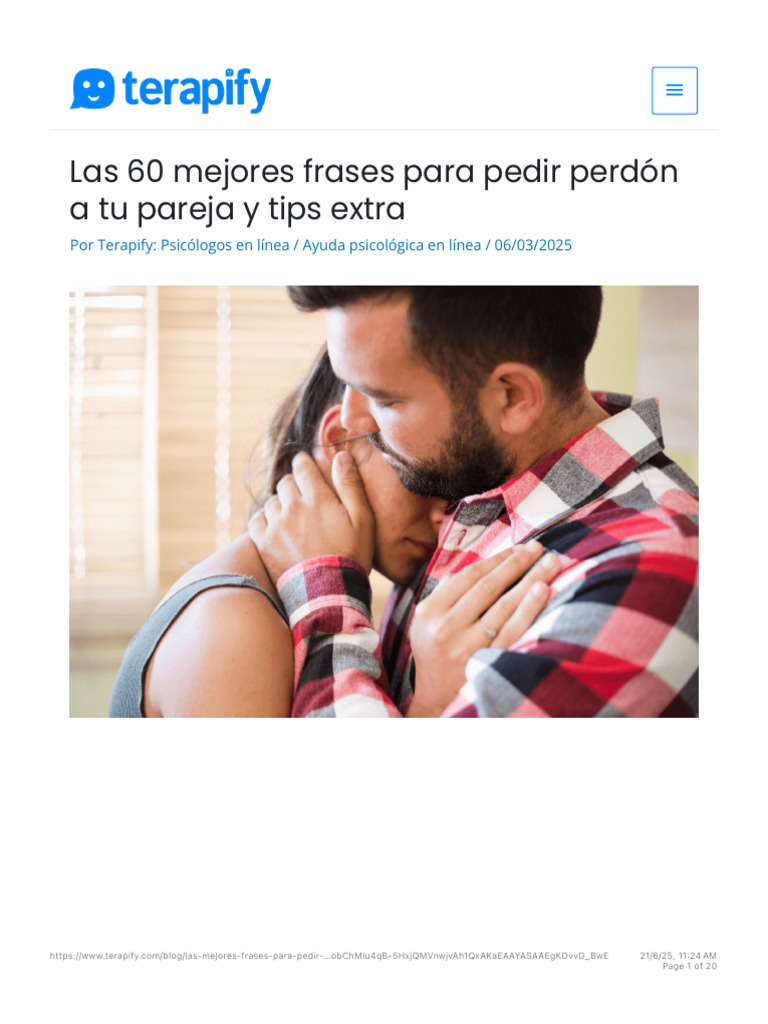 Las 60 Mejores Frases para Pedir Perdón A Tu Pareja y Tips Extra - Terapify | PDF | Perdón ...