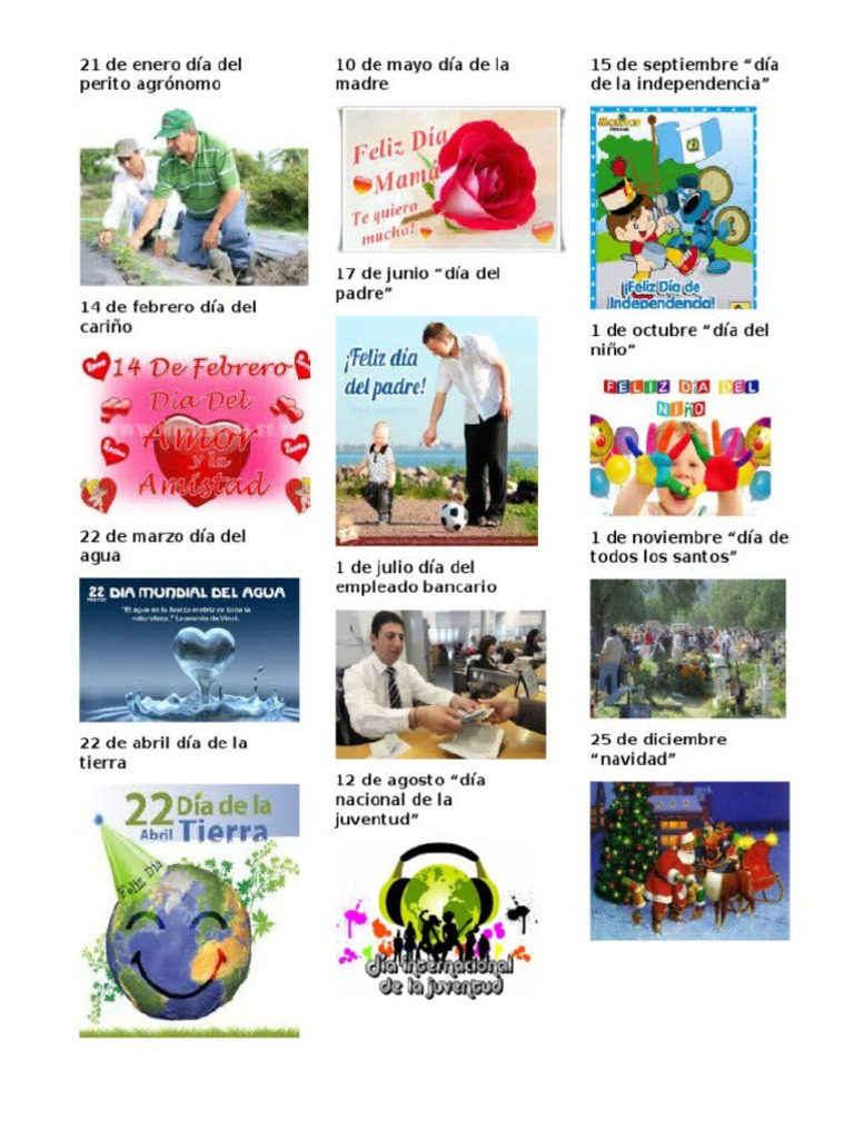 Meses Del Año y Dias de La Semana | PDF