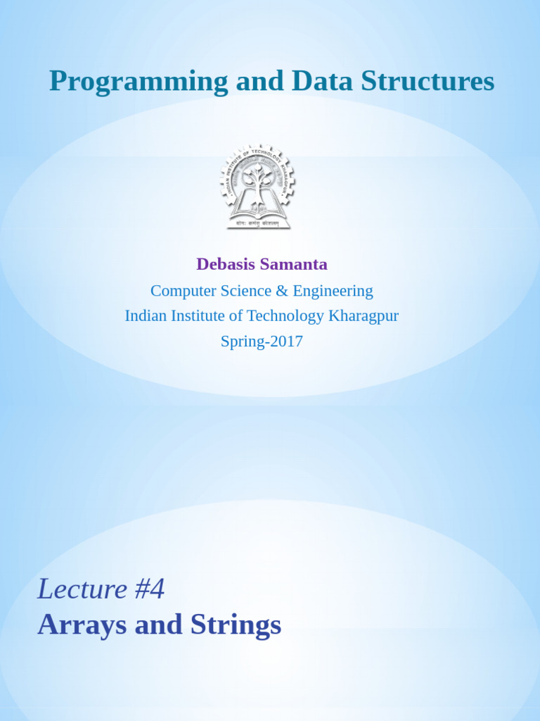 04 Arrays and Strings | PDF | Integer (Computer Science) | Computer Engineering