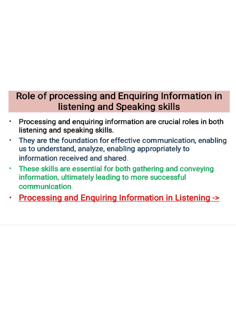 Processing and Enquiring Information | PDF