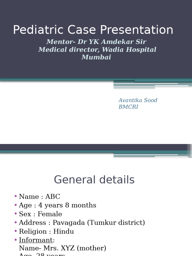 Pediatric Fever Case Study: Typhoid | PDF | Fever | Infants