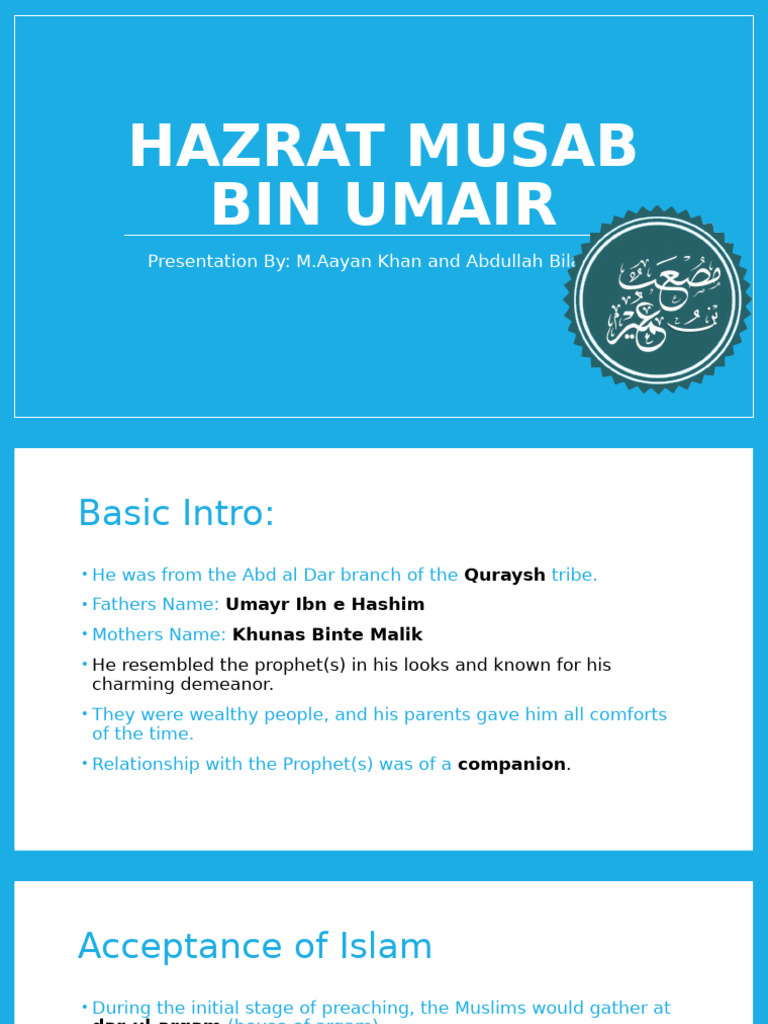 Hazrat Musab Bin Umair | PDF | Muhammad | Life Of Muhammad