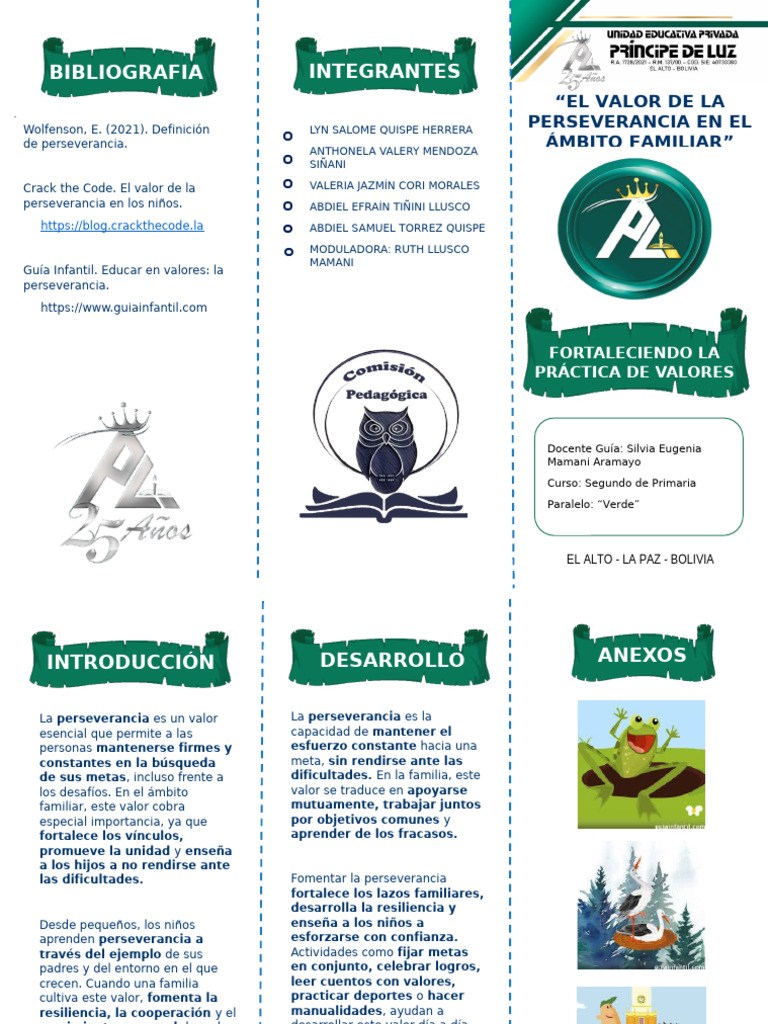 Triptico La Perseverancia | PDF | Modificación de comportamiento | Psicología Social