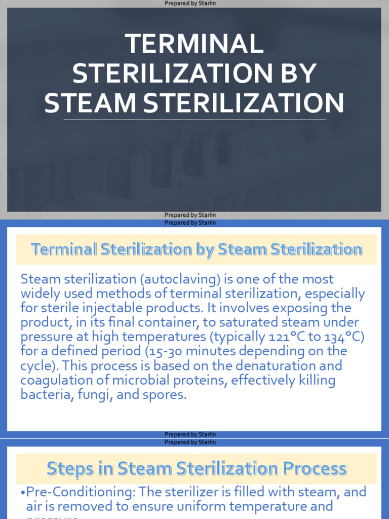 Terminal Sterilization by Steam Sterilization | PDF | Sterilization ...