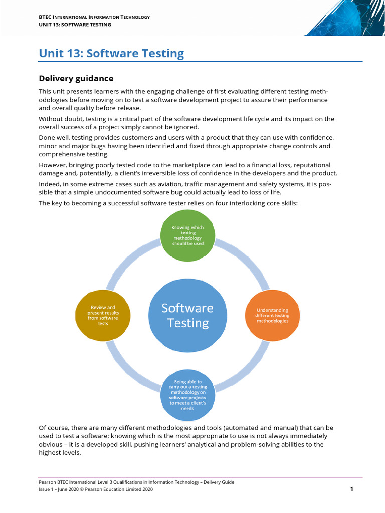 Btec Unit 13 - Delivery Plan | PDF | Software Testing | Software ...