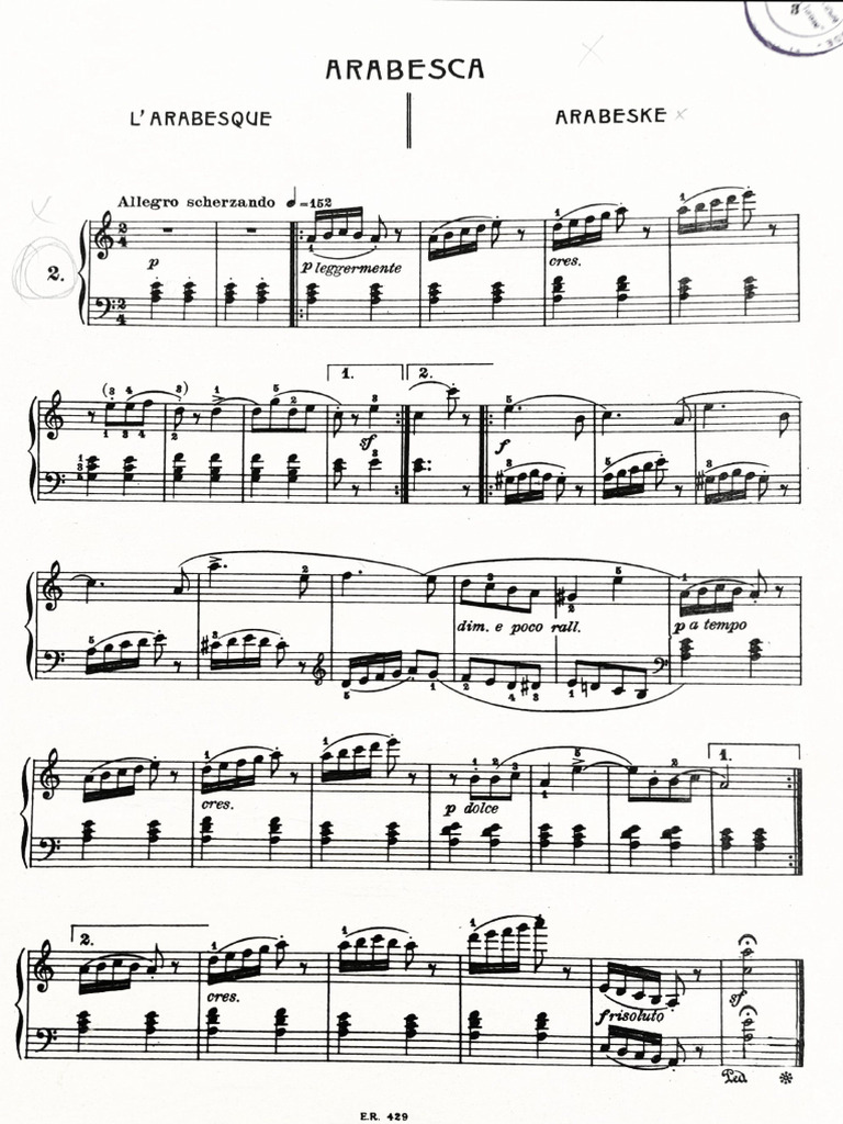 Burgmuller Arabesca y Ballade | PDF