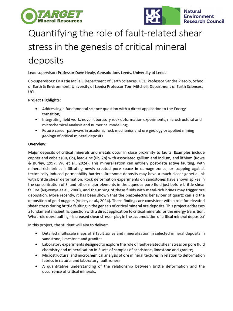 PHD Topic Proposal 1 | PDF | Deformation (Engineering) | Geology