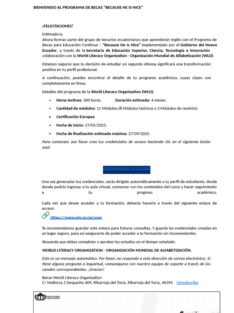 Bienvenido Al Programa de Becas | PDF