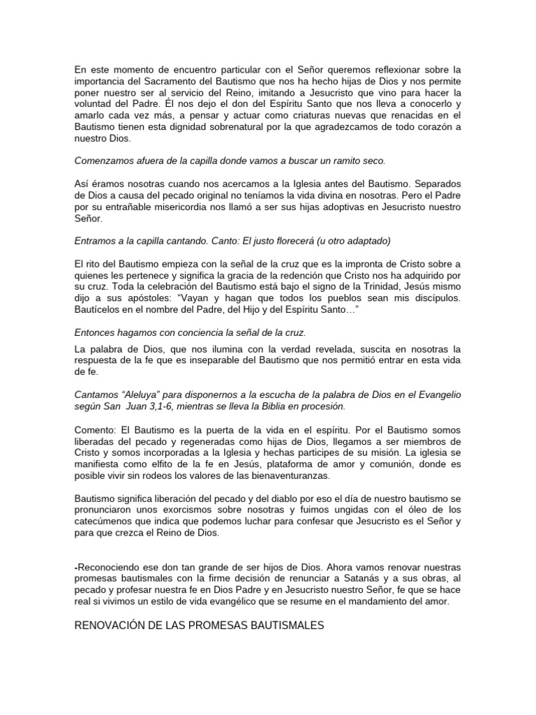 Renovacion Bautismal | PDF | Cristo (título) | Bautismo