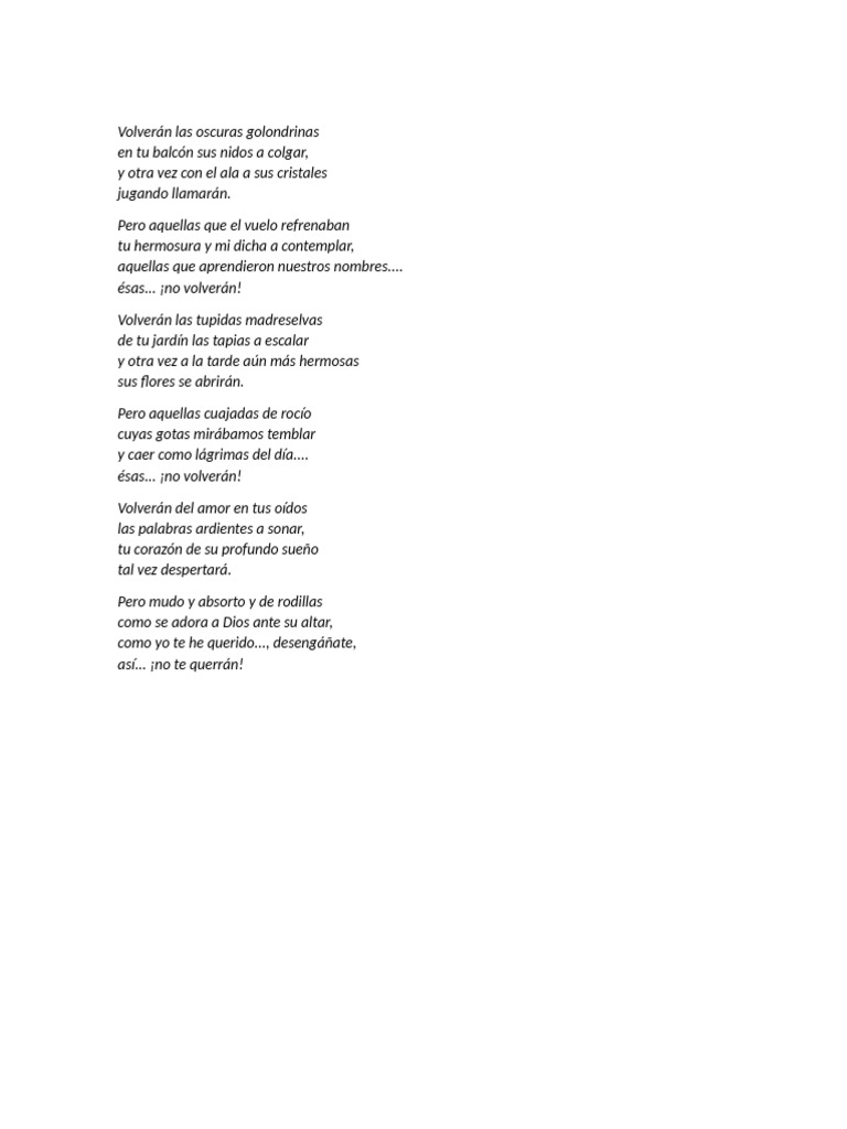 Volverán Las Oscuras Golondrinas | PDF