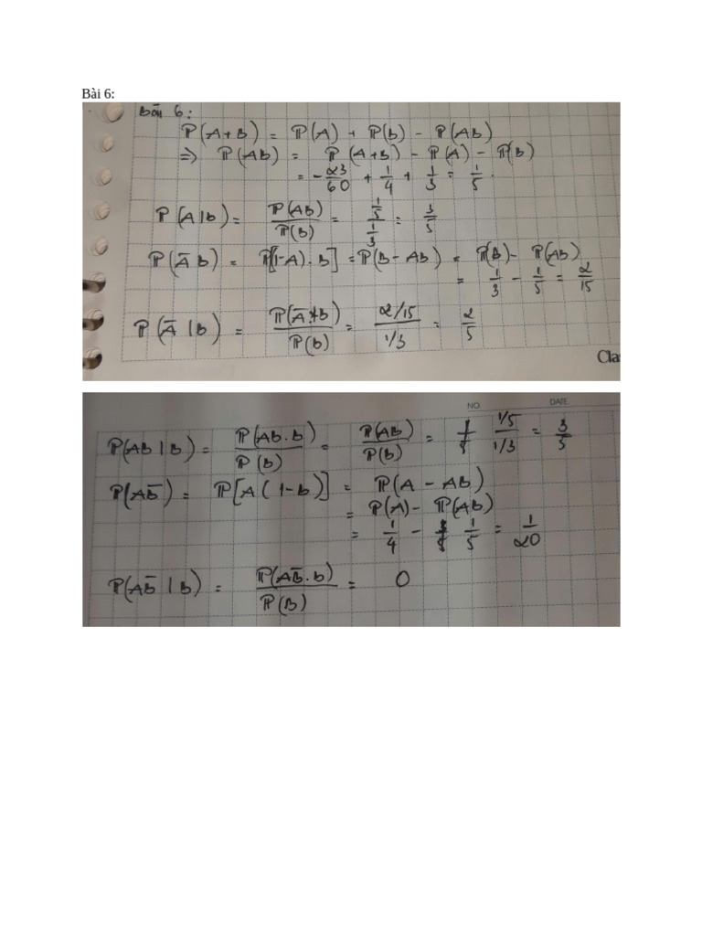 BTVN XSNLTK Chương 1 | PDF
