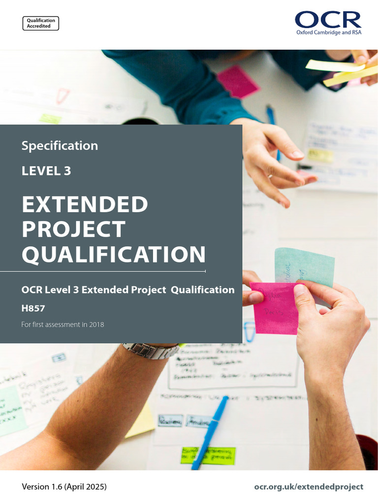 OCR Level 3 Extended Project Overview | PDF | Learning | Teachers