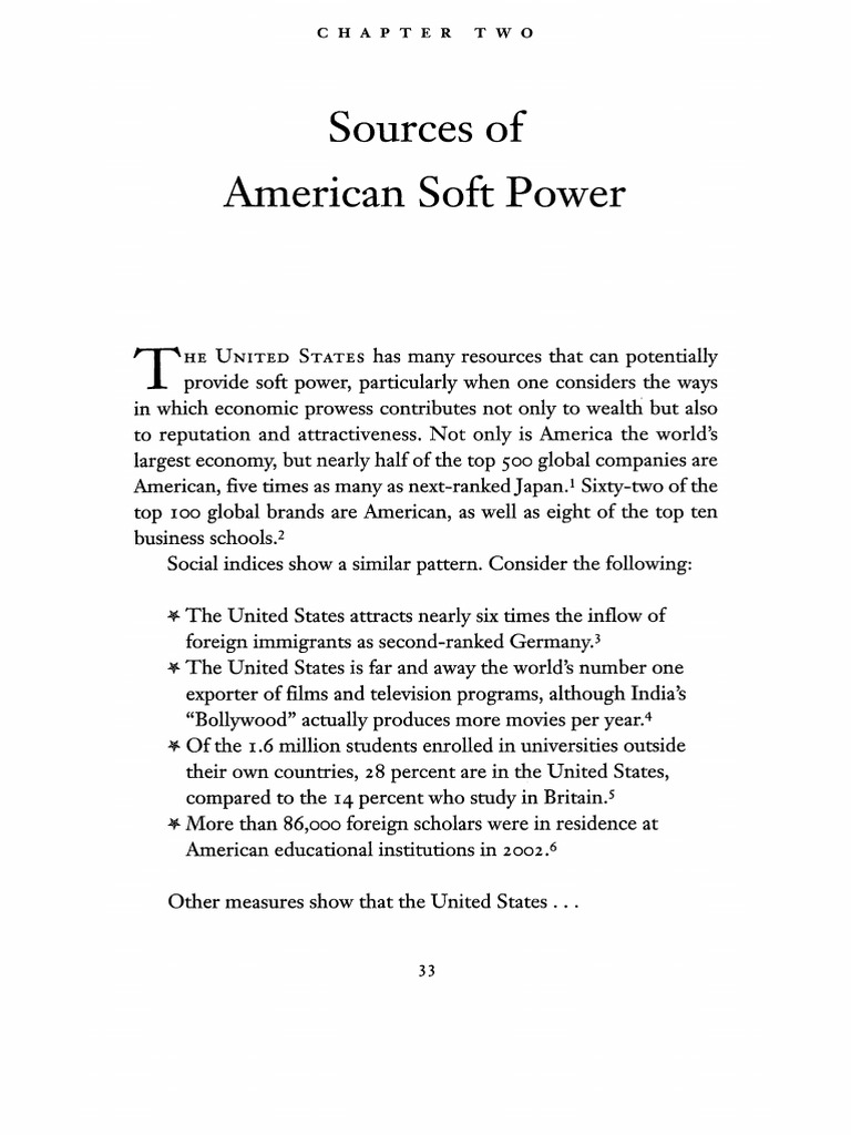 Sources of American Soft Power | PDF | Soft Power | The United States