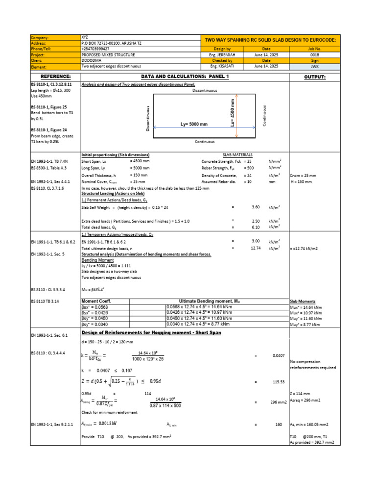 Sample Design Calculations | PDF | Building Materials | Civil Engineering