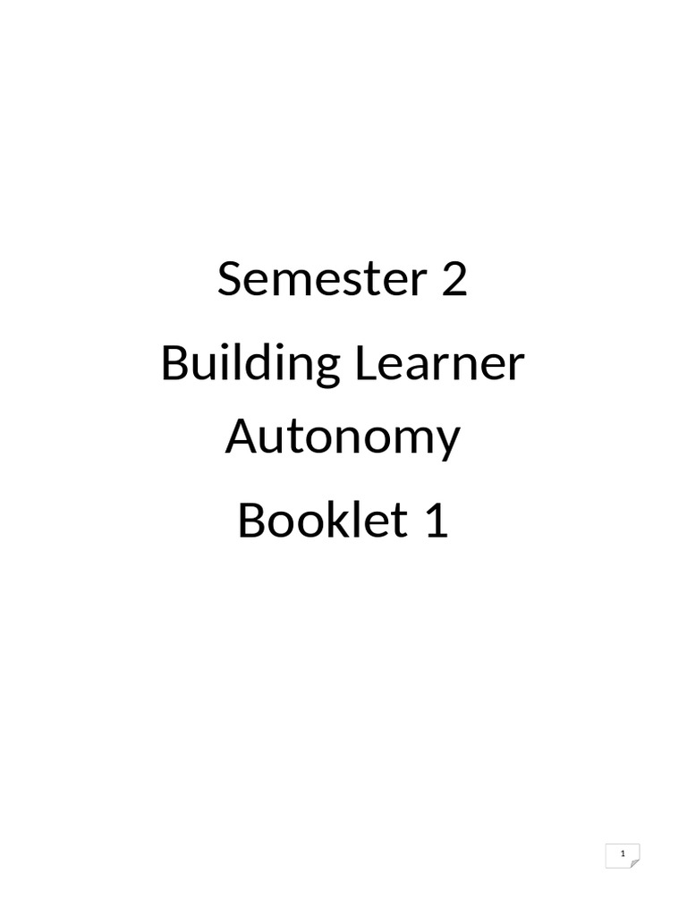 Building Learner Autonomy Guide | PDF | Learning | Autonomy