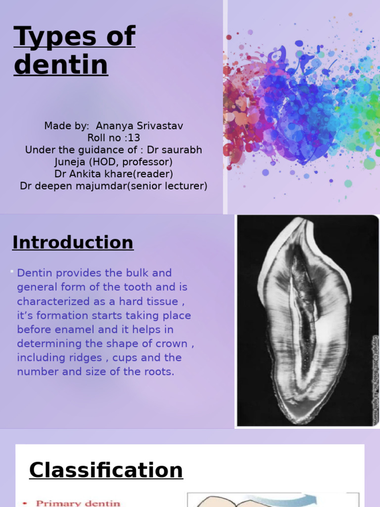 Types of Dentin 1 | PDF