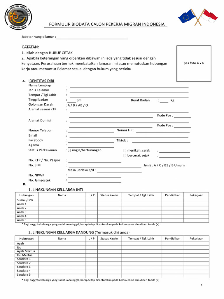 Formulir Pendataan PDF | PDF