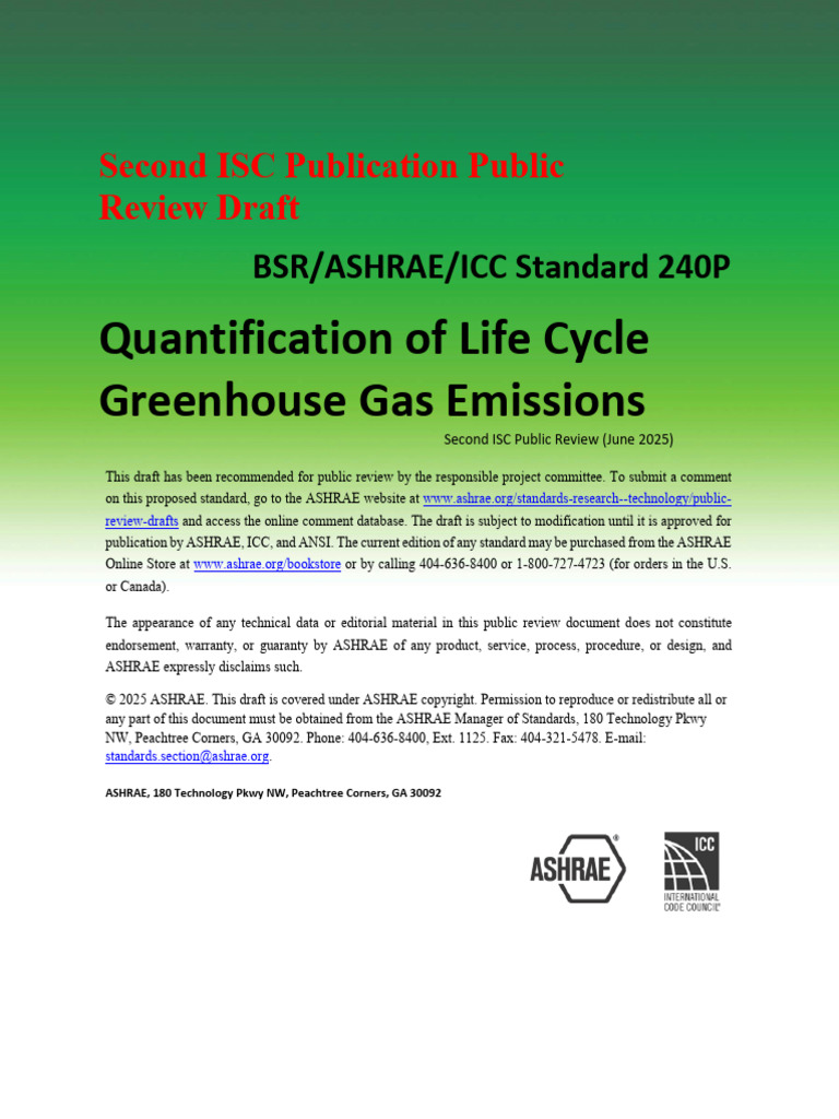 ASHRAE Quantification of Life Cycel Gas Emissions | PDF | Life Cycle ...