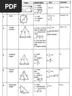 Mensuration 2D and 3D Formula | PDF | Area | Triangle