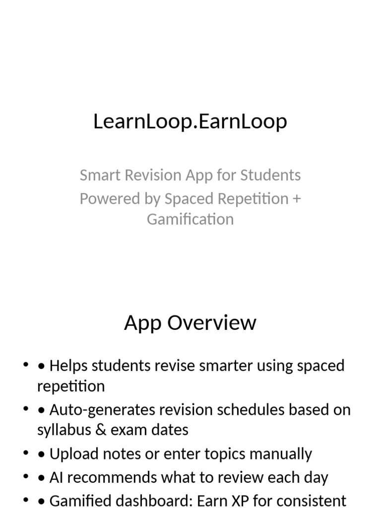 LearnLoop EarnLoop Presentation | PDF