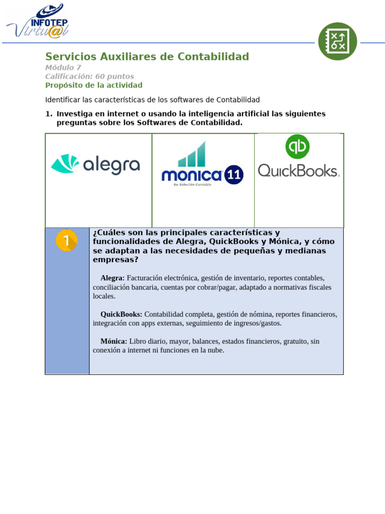 Trabajo Investigación Programas Contabilidad Módulo No.5 | PDF | Libros rápidos | Software