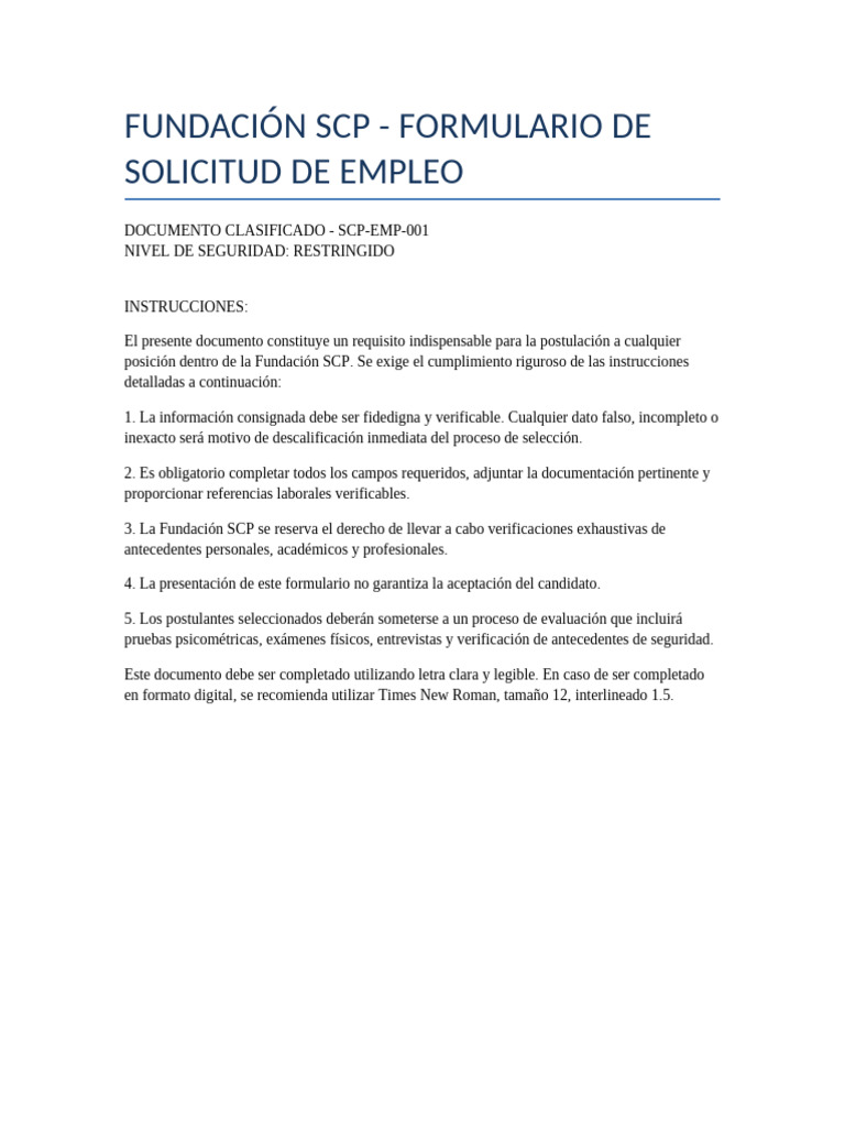 Formulario SCP | PDF