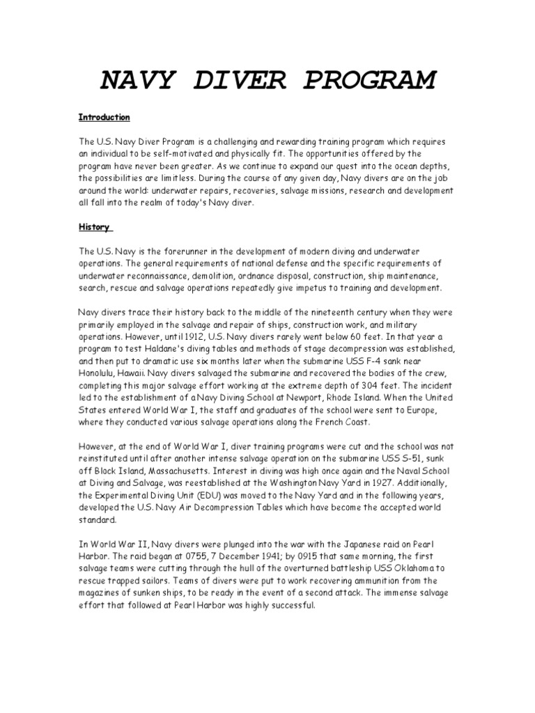 Navy Diver Warning Order | PDF | Scuba Diving | Underwater Diving