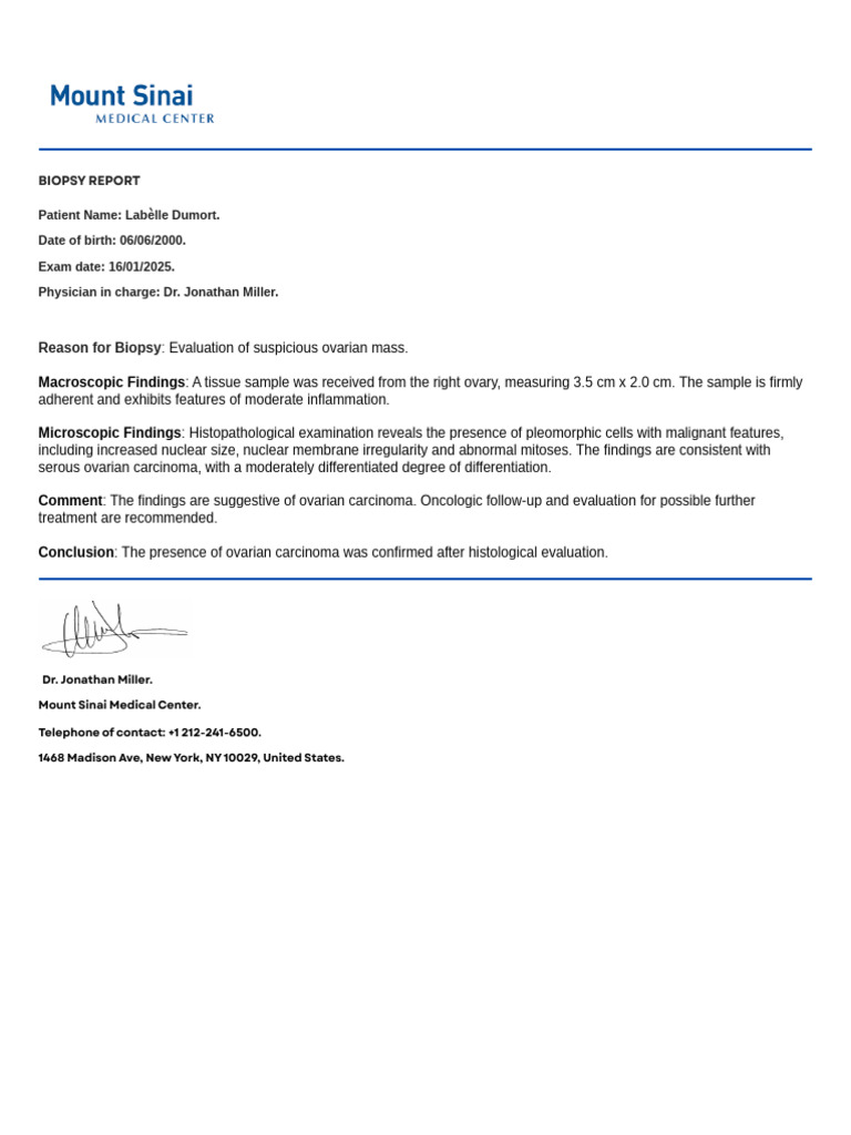 Biopsy Report. - 20250127 - 225032 - 0000 | PDF