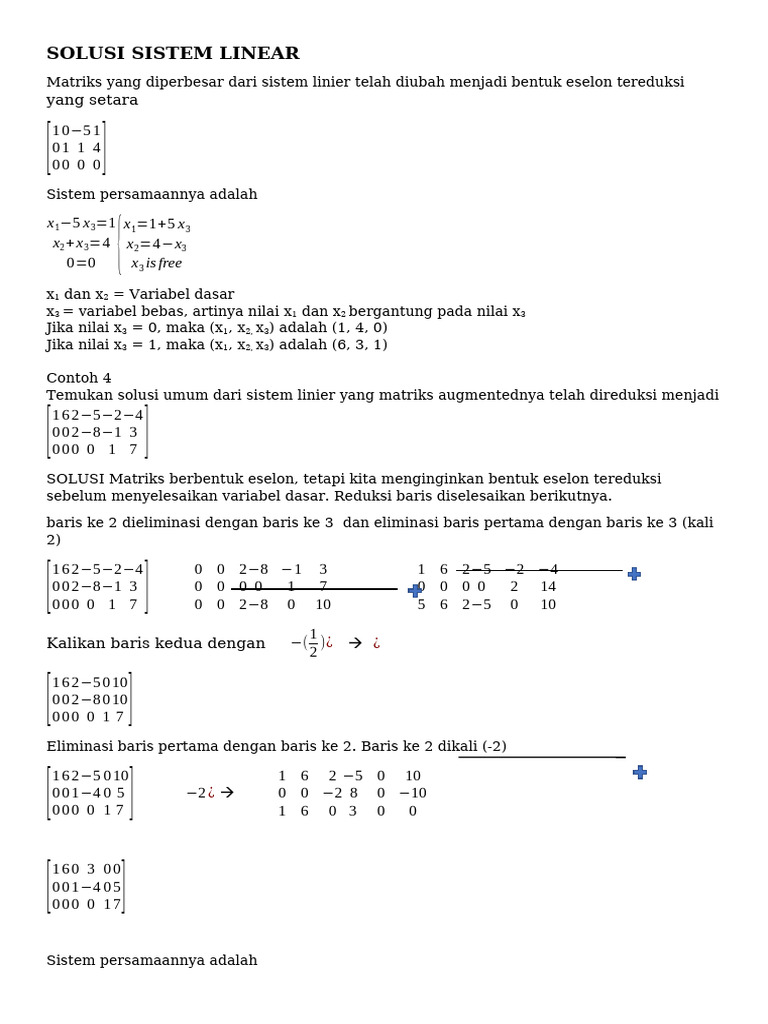 Ringkasan Materi Sistem Linear | PDF