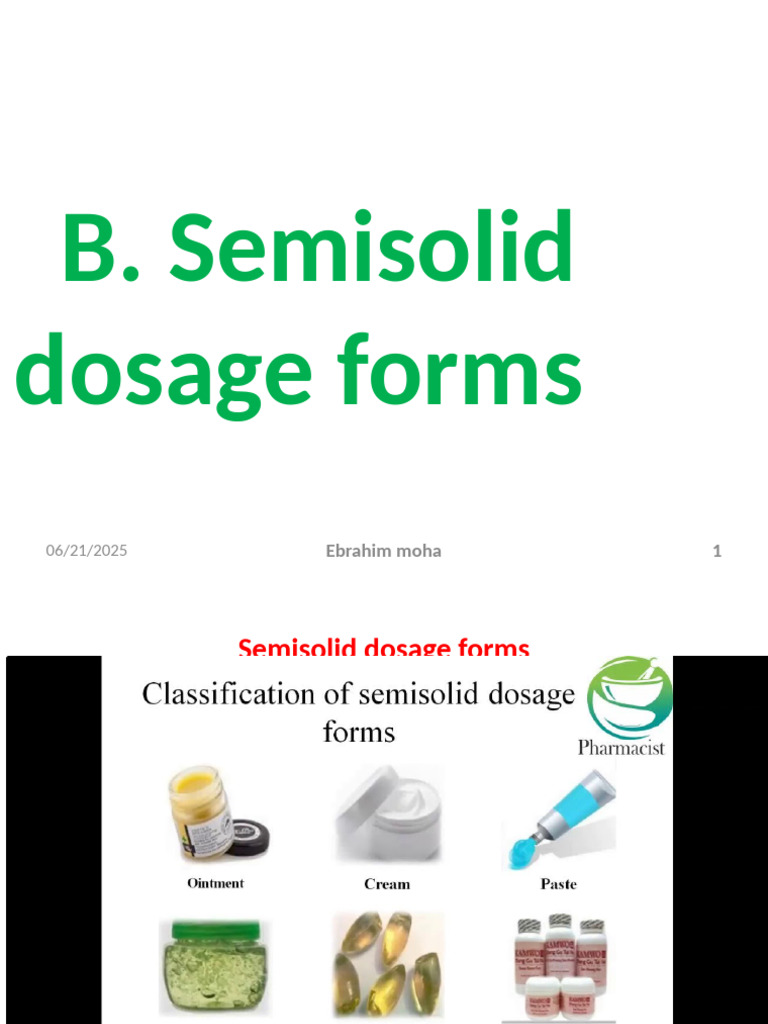 6.semi-Solid Dosage Forms | PDF | Topical Medication | Chemical Substances
