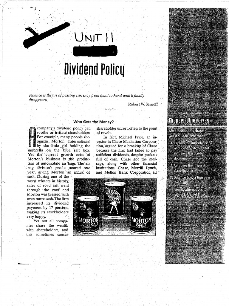 Unit 11 Dividend Policy | PDF