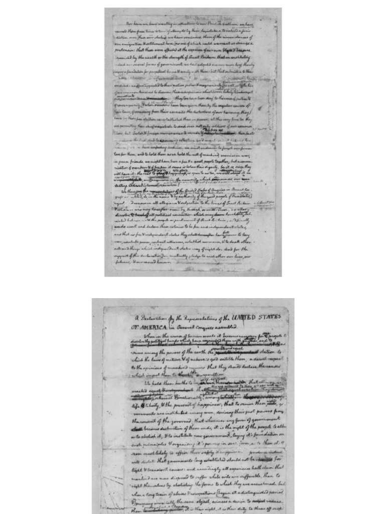 Thomas Jefferson, June 1776, Rough Draft of The Declaration of ...