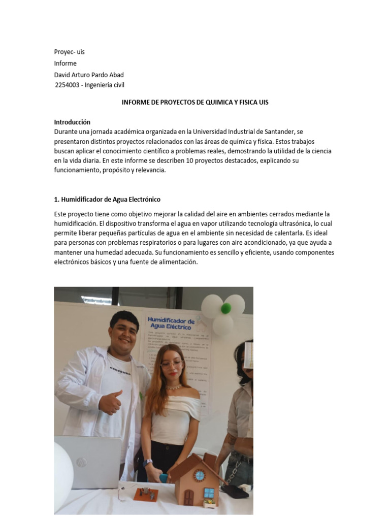 Informe Camilo | PDF | Agua | Física