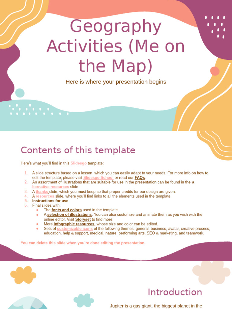 Geography Activities (Me On The Map) XL by Slidesgo | PDF | Planets ...